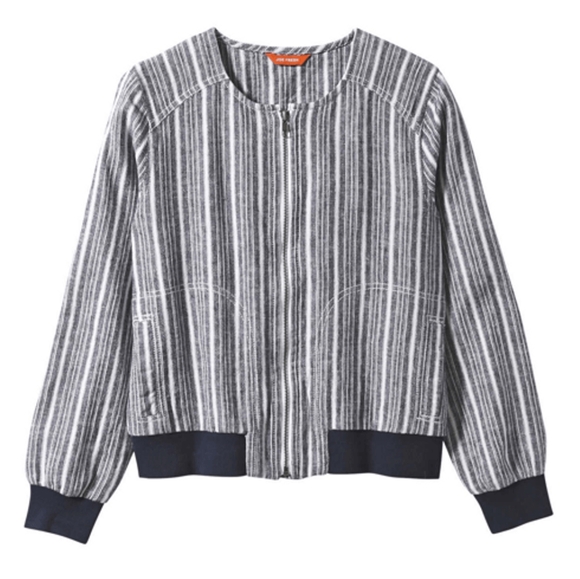 Joe Fresh | Jackets & Coats | Joe Fresh Linen Striped Bomber Jacket ...